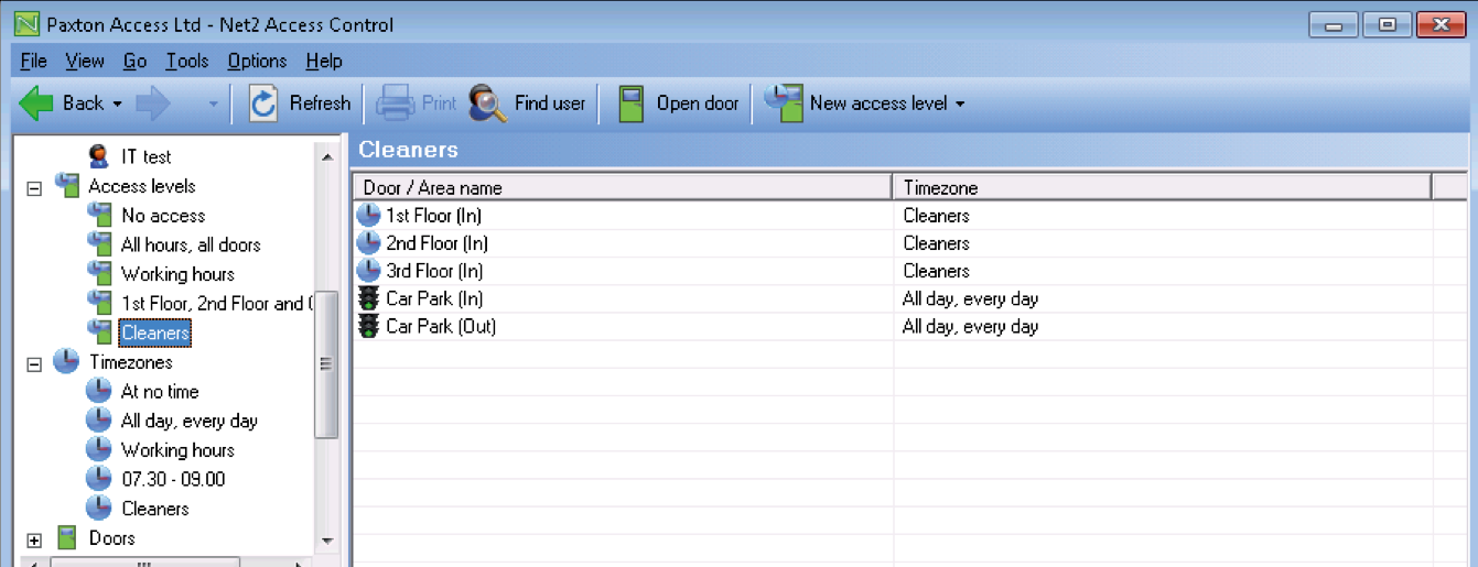 Paxton Net2 Access Levels and Timezones | All Secure Security Resources - Manuals & Pdf's